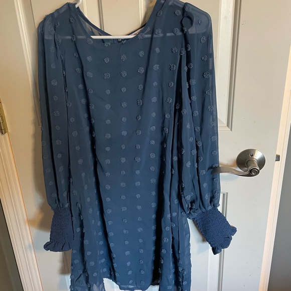 Solution | Dresses | Solution Blue Dotted Dress | Poshmark